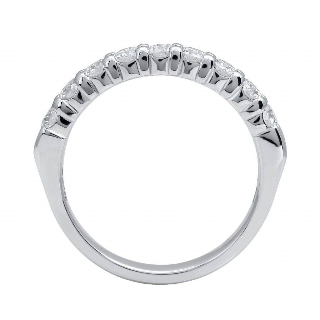 7 Stone Precision Set Diamond Band - Pan Gems Inc.